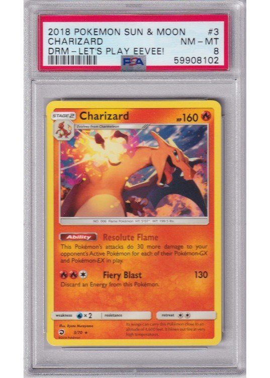 Charizard - Non Holo PSA 8 - Gradede pokemon kort på Pokemons.dk