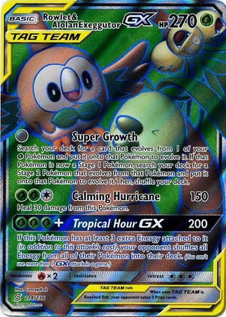 Rowlet & Alolan Exeggutor GX - 214/236 - Pokemon enkeltkort på Pokemons.dk