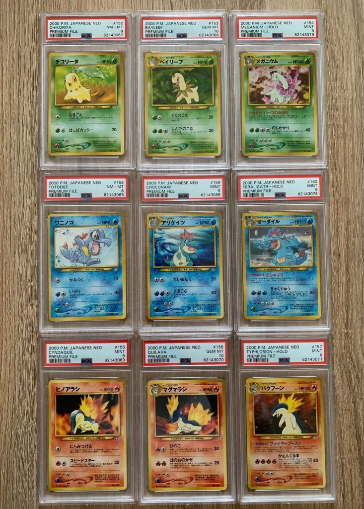 PSA Japanese Neo Starters Set (9 Kort) - Pokemons .dk