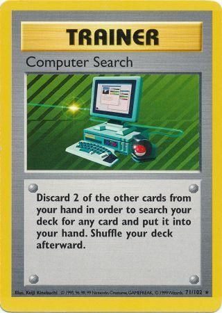 Computer Search - 71/102 - Shadowless - Pokemon enkeltkort fra Base Set