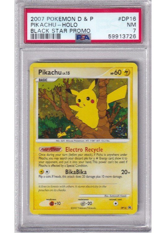 Pikachu - Snowflake Stamp PSA 7 - Gradede pokemon kort på Pokemons.dk