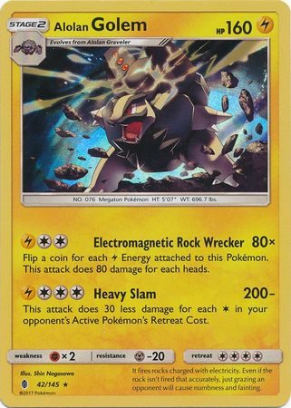 Alolan Golem - 42/145 (Holo) - Pokemon enkeltkort på Pokemons.dk