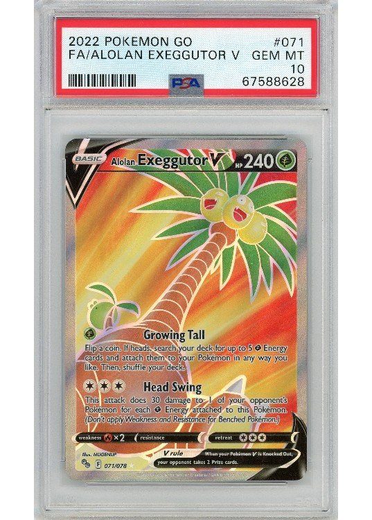 Alolan Exeggutor V PSA 10 - Gradede pokemon kort på Pokemons.dk
