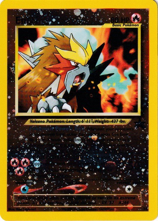 Entei - 34 - Reverse - Pokemon enkeltkort fra WOTC Black Star Promo