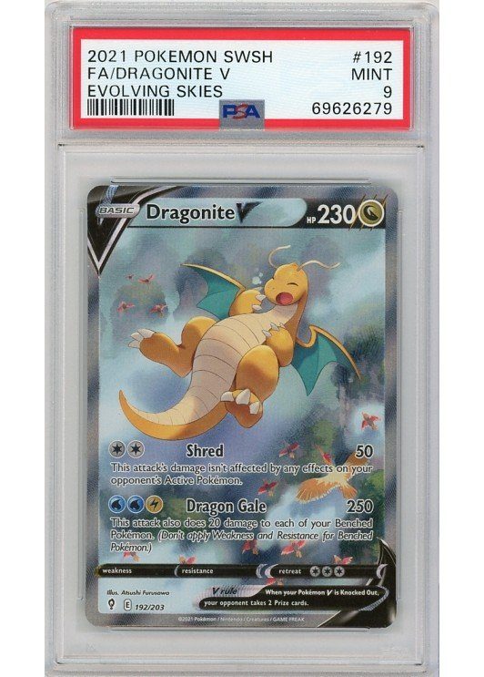 Dragonite V PSA 9 - Gradede pokemon kort på Pokemons.dk