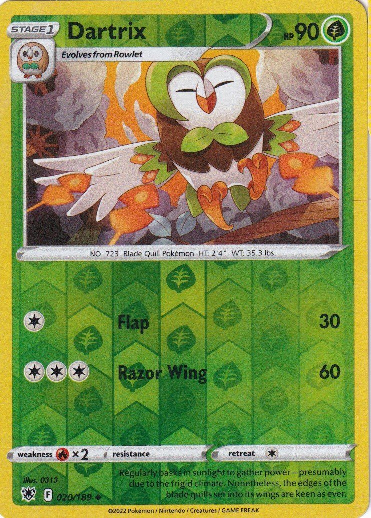 Dartrix - 20/189 - Reverse - Pokemon enkeltkort fra SWSH Astral Radiance