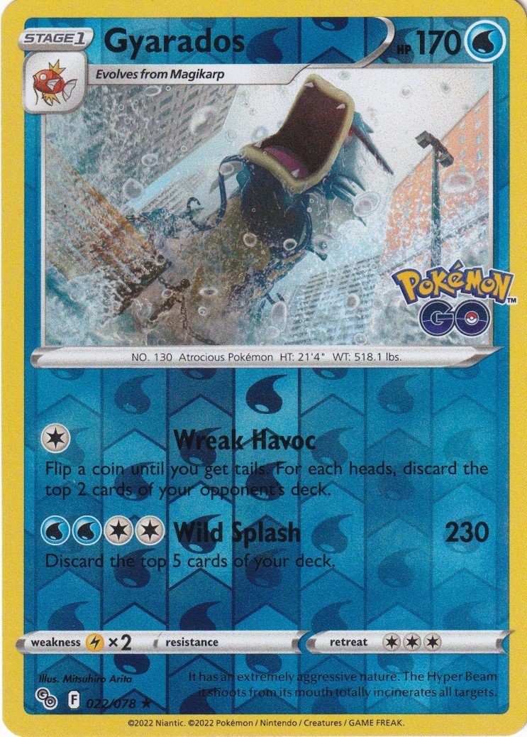 Gyarados - 22/078 - Reverse - Pokemon enkeltkort fra SWSH Pokemon GO TCG