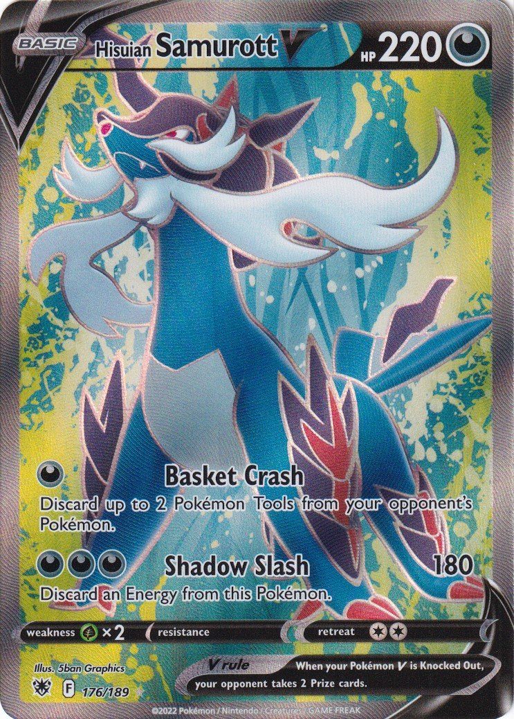 Hisuian Samurott V - 176/189 - Pokemon enkeltkort fra SWSH Astral Radiance