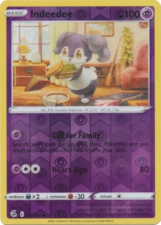 Indeedee - 127/264 - Reverse - Pokemon enkeltkort fra SWSH Fusion Strike