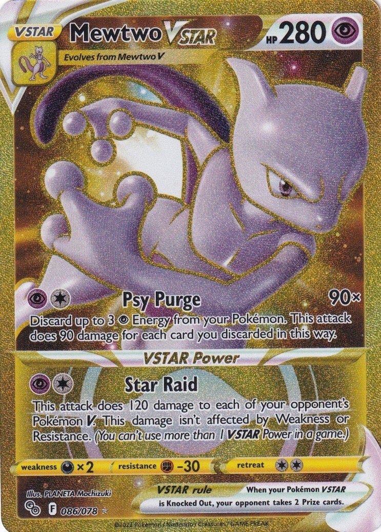 Mewtwo VSTAR - 86/078 - Pokemon enkeltkort fra SWSH Pokemon GO TCG