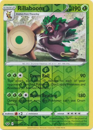 Rillaboom 15/202 Reverse - Pokemon enkeltkort fra Sword & Shield