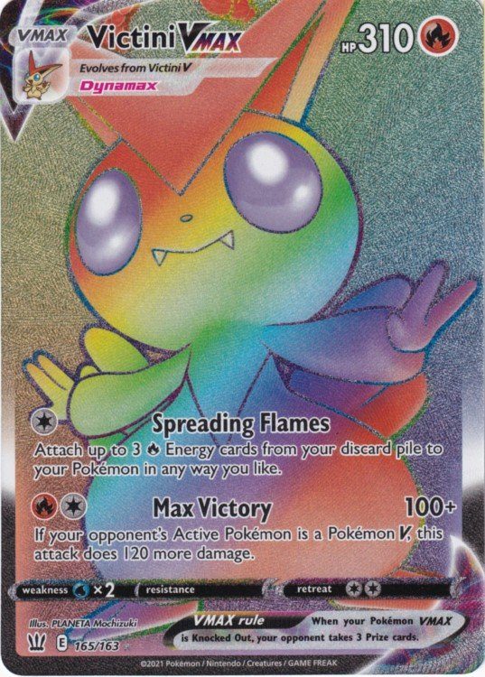 Victini VMAX 165/163 - Pokemon enkeltkort fra SWSH Battle Styles