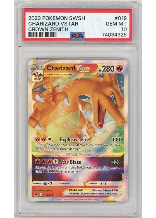 Charizard VSTAR PSA 10 - Gradede pokemon kort på Pokemons.dk