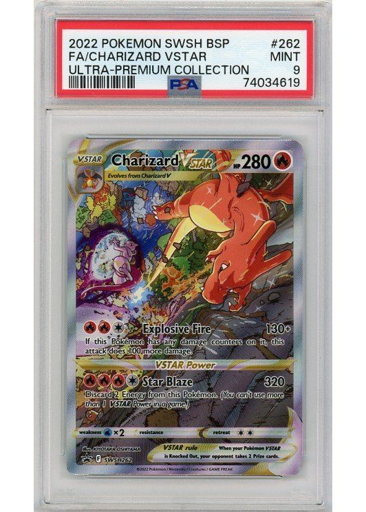 Charizard VSTAR PSA 9 - Gradede pokemon kort på Pokemons.dk