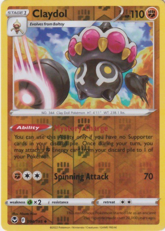 Claydol 94/195 Reverse - Pokemon enkeltkort fra SWSH Silver Tempest