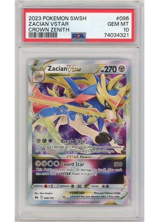 Zacian VSTAR PSA 10 - Gradede pokemon kort på Pokemons.dk