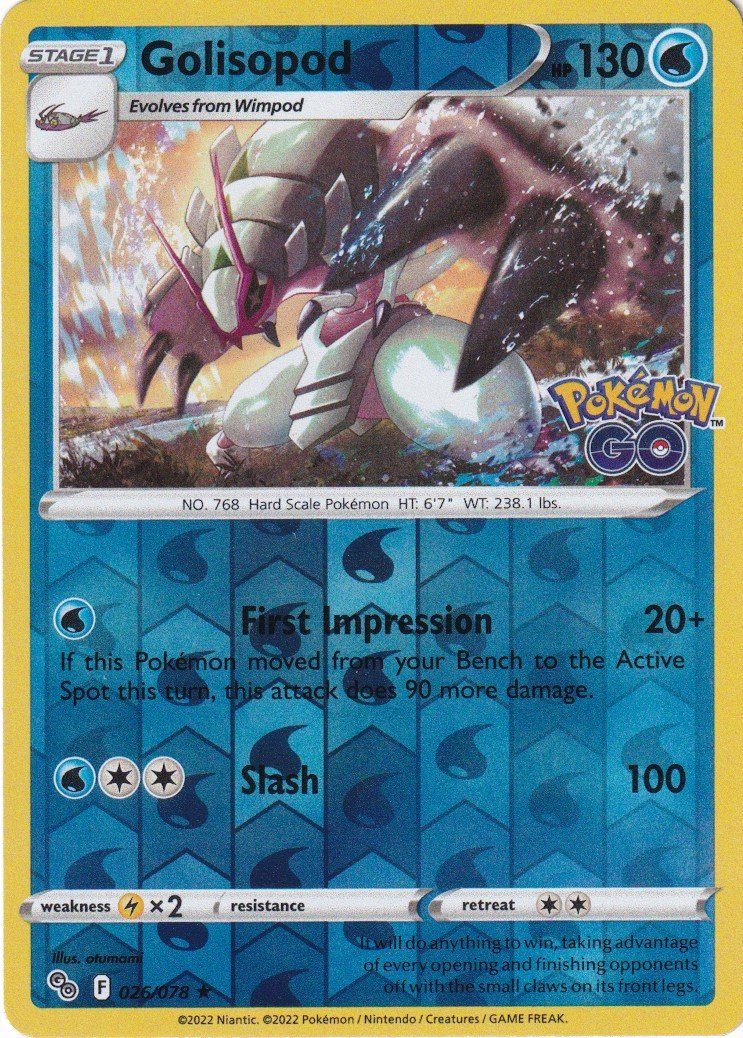Golisopod - 26/078 - Reverse - Pokemon enkeltkort fra SWSH Pokemon GO TCG