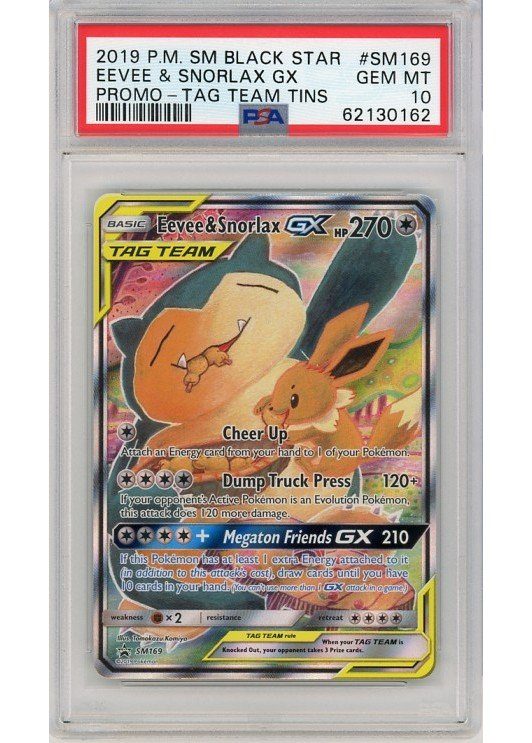 Eevee & Snorlax GX PSA 10 - Gradede pokemon kort på Pokemons.dk