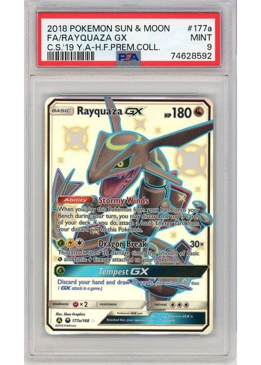 Rayquaza GX - Alternate Art PSA 9 - Gradede pokemon kort på Pokemons.dk