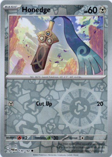 Honedge 130/182 Reverse - Pokemon enkeltkort fra SV04 Paradox Rift