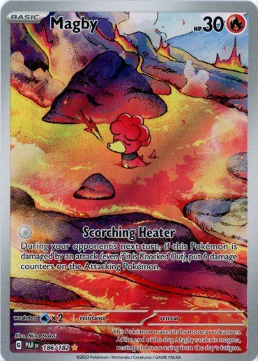 Magby 186/182 - Pokemon enkeltkort fra SV04 Paradox Rift
