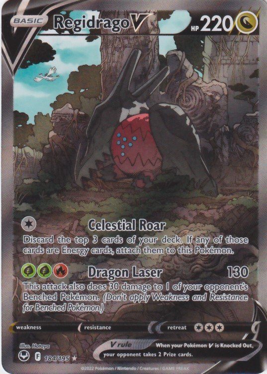 Regidrago V 184/195 - Pokemon enkeltkort fra SWSH Silver Tempest