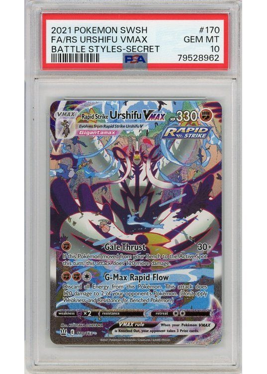 Rapid Strike Urshifu VMAX PSA 10 - Gradede pokemon kort på Pokemons.dk