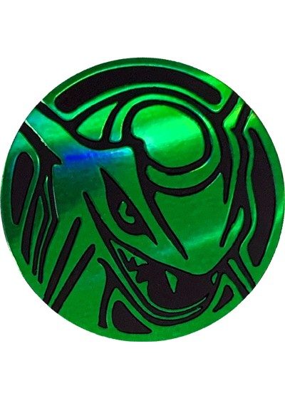 Rayquaza Pokemon mønt (Grøn - Sheen Holo) - Almindelig - Pokemons