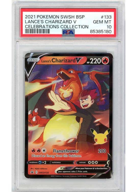 Lance's Charizard V PSA 10 - Gradede pokemon kort på Pokemons.dk