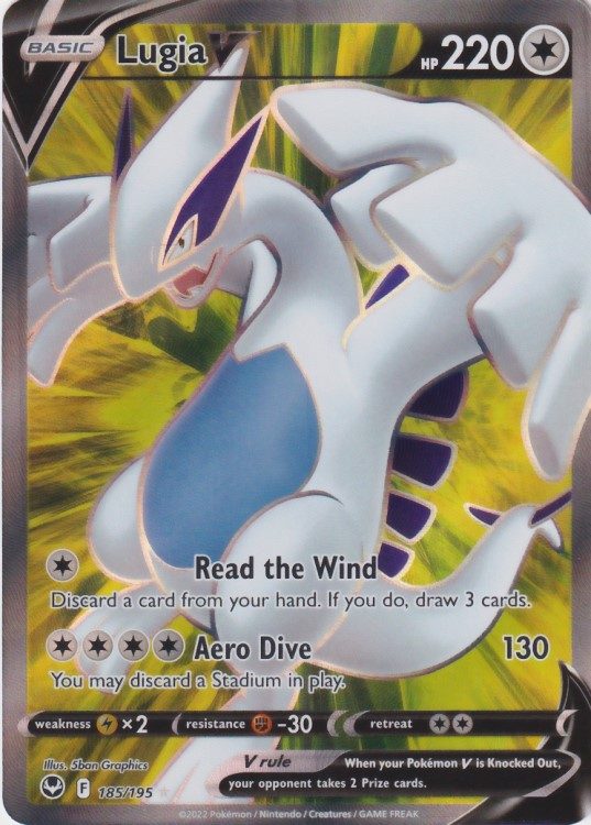 Lugia V 185/195 - Pokemon enkeltkort fra SWSH Silver Tempest