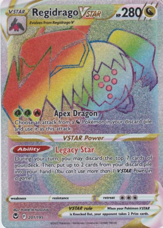 Regidrago VSTAR 201/195 - Pokemon enkeltkort fra SWSH Silver Tempest