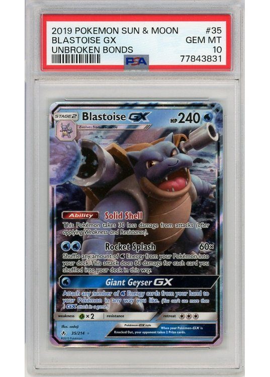 Blastoise GX PSA 10 - Gradede pokemon kort på Pokemons.dk