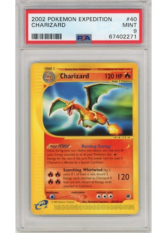 Charizard PSA 9 - Gradede pokemon kort på Pokemons.dk