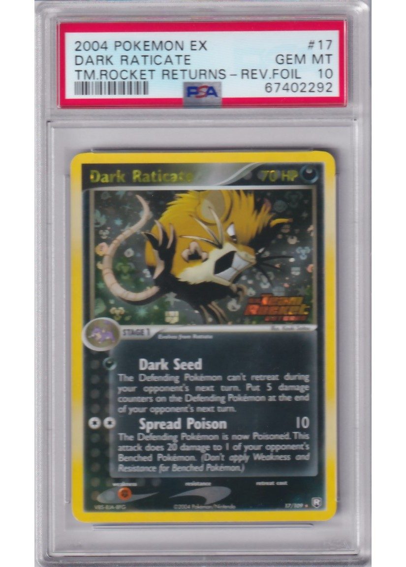 Dark Raticate PSA 10 - Gradede pokemon kort på Pokemons.dk