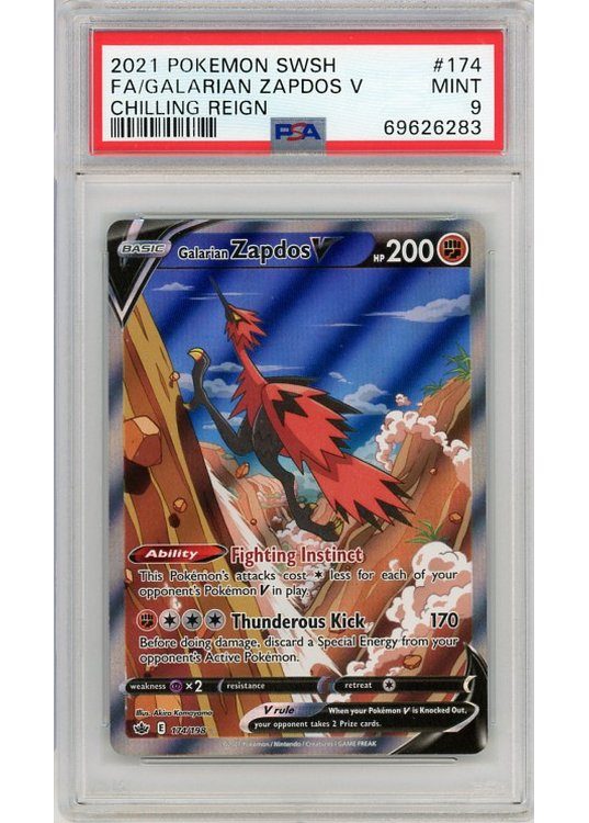 Galarian Zapdos V PSA 9 - Gradede pokemon kort på Pokemons.dk
