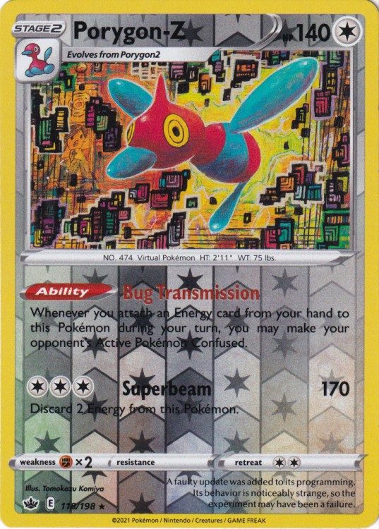 Porygon-Z 118/198 Reverse - Pokemon enkeltkort fra SWSH Chilling Reign