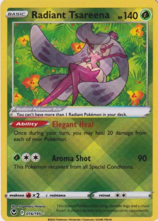Radiant Tsareena 16/195 - Pokemon enkeltkort fra SWSH Silver Tempest