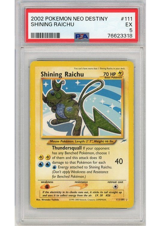 Shining Raichu PSA 5 - Gradede pokemon kort på Pokemons.dk