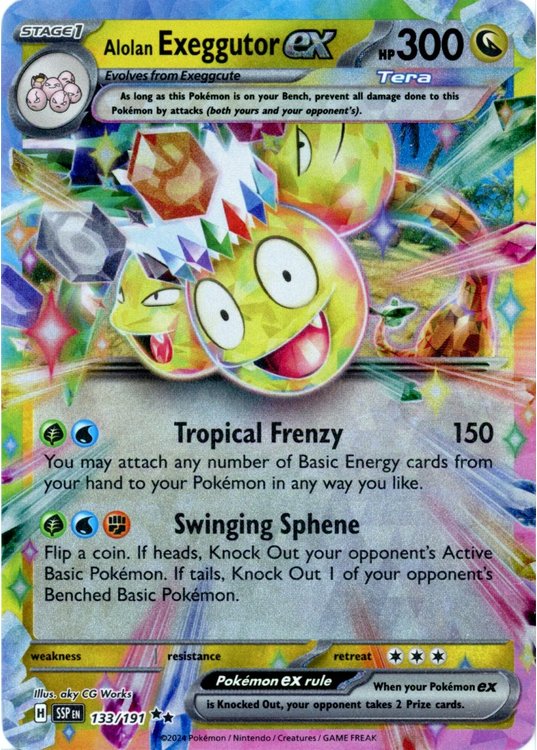 Alolan Exeggutor ex - 133/191 - Pokemon enkeltkort fra SV08 Surging Sparks