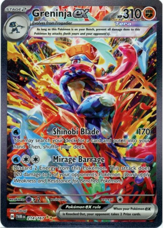 Greninja ex 214/167 - Pokemon enkeltkort fra SV06 Twilight Masquerade