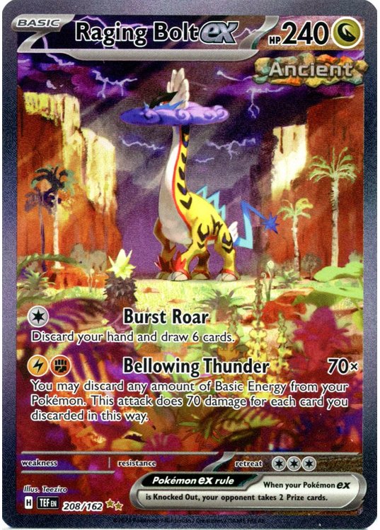 Raging Bolt ex 208/162 - Pokemon enkeltkort fra SV05 Temporal Forces