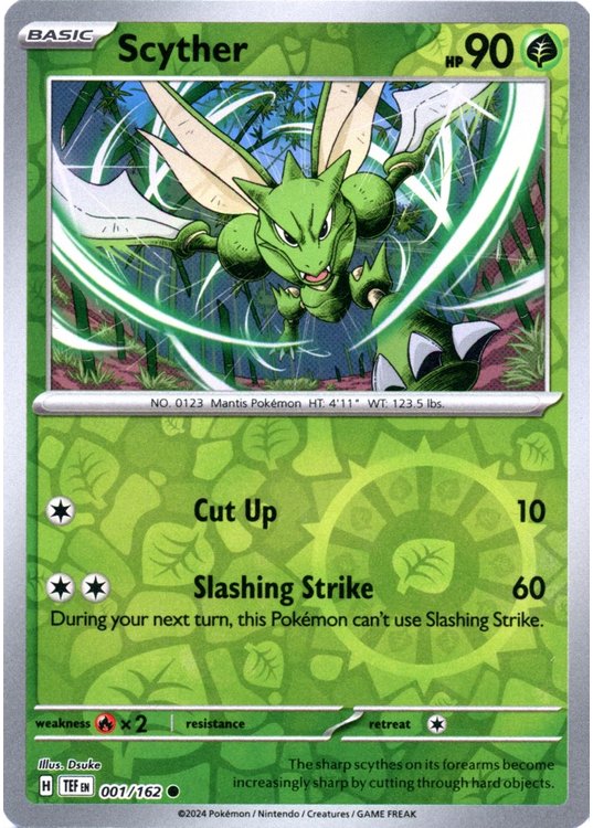 Scyther 001/162 Reverse - Pokemon enkeltkort fra SV05 Temporal Forces