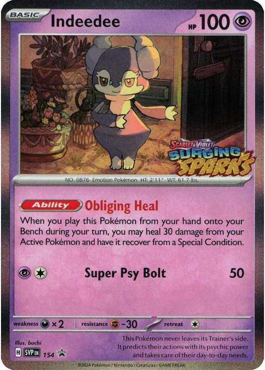 Indeedee - SVP154 (Prerelease) - Pokemon promokort på Pokemons.dk