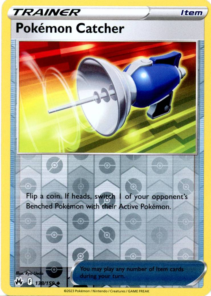 Pokémon Catcher 138/159 Reverse - Pokemon enkeltkort fra SWSH Crown Zenith