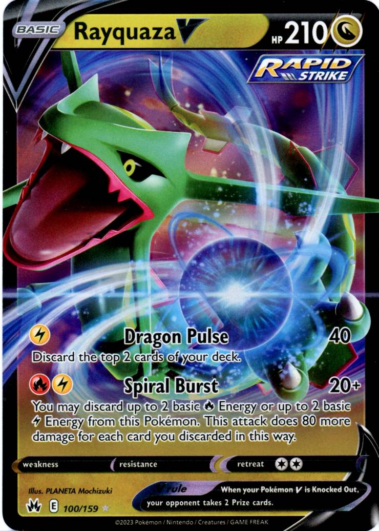 Rayquaza V 100/159 - Pokemon enkeltkort fra SWSH Crown Zenith