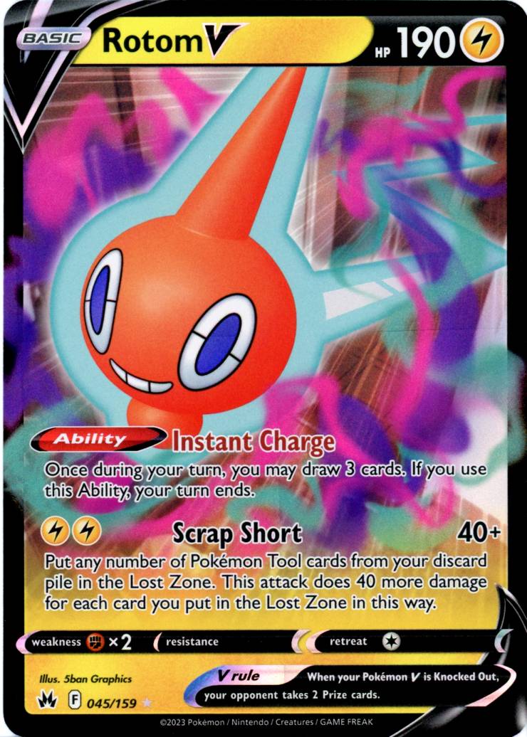 Rotom V 045/159 - Pokemon enkeltkort fra SWSH Crown Zenith