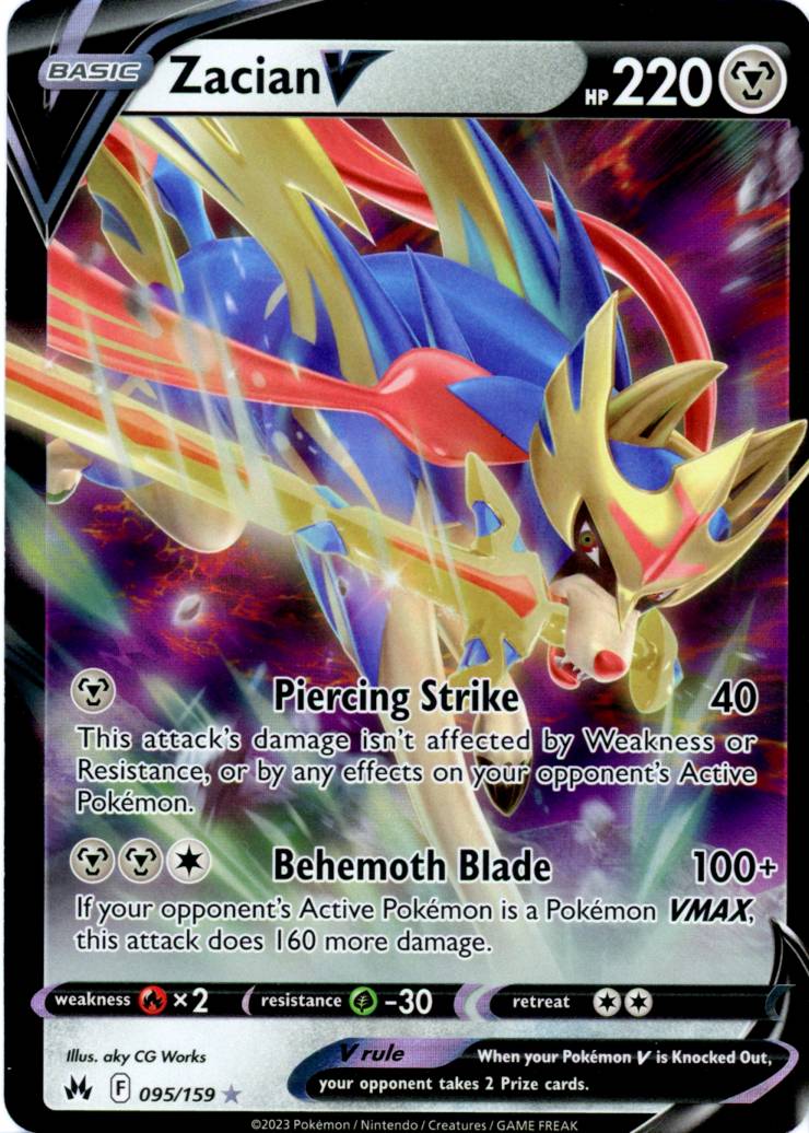 Zacian V 095/159 - Pokemon enkeltkort fra SWSH Crown Zenith