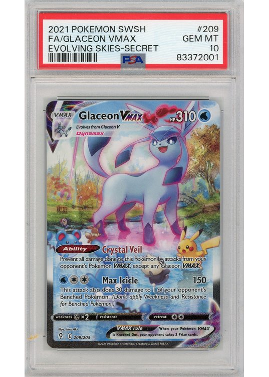 Glaceon VMAX PSA 10 - Gradede pokemon kort på Pokemons.dk