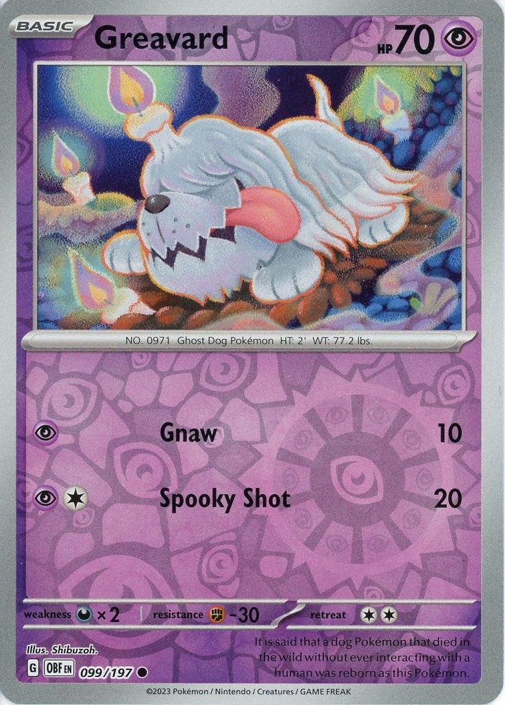 Greavard 099/197 Reverse - Pokemon enkeltkort fra SV03 Obsidian Flames