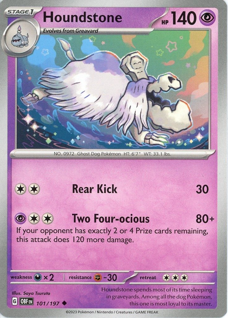 Houndstone 101/197 - Pokemon enkeltkort fra SV03 Obsidian Flames